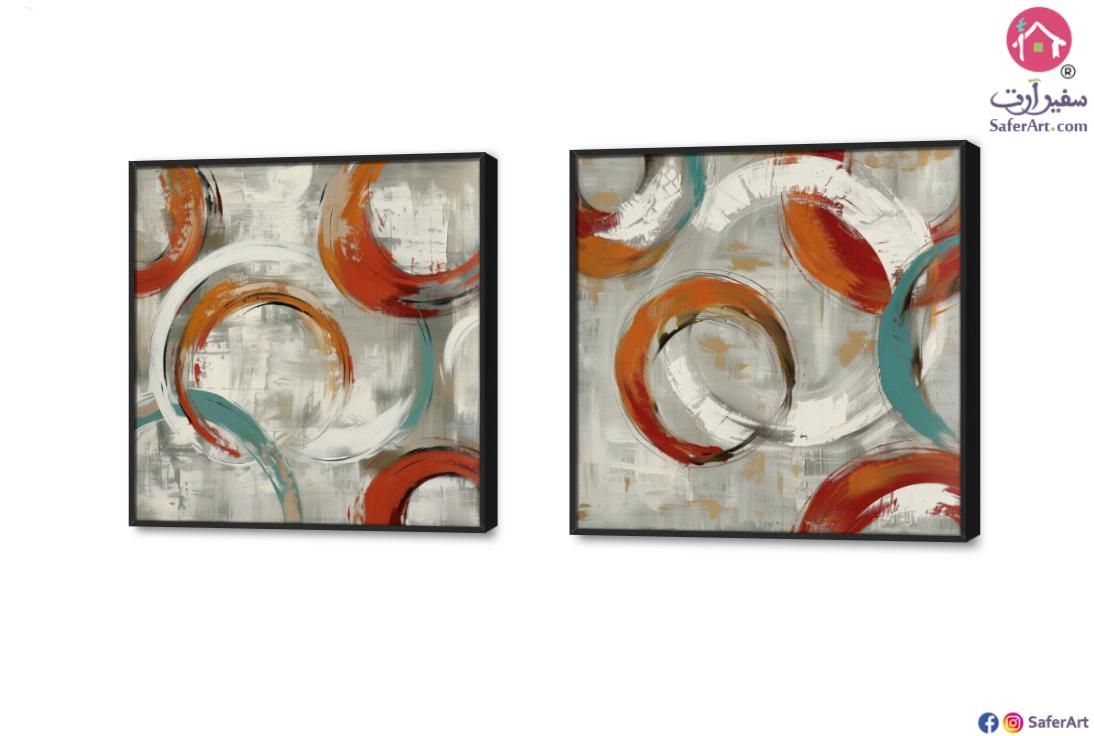 تابلوهات تجريدي بالوان هادئة | سفير آرت